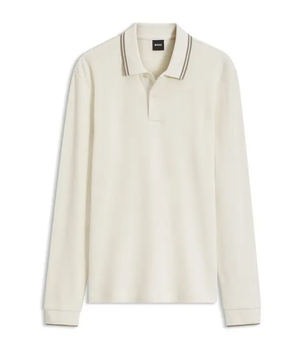 BOSS Waffle-textured Polo Shirt In Stretch Cotton