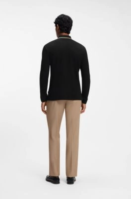 BOSS Waffle-textured Polo Shirt In Stretch Cotton