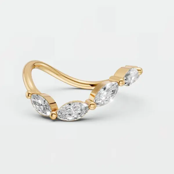 AYA FINE JEWELRY Marquise Lab-grown Diamond Twist Ring In 14kt Gold - Yellow