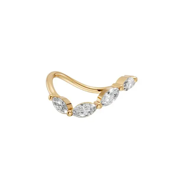 AYA FINE JEWELRY Marquise Lab-grown Diamond Twist Ring In 14kt Gold - Yellow