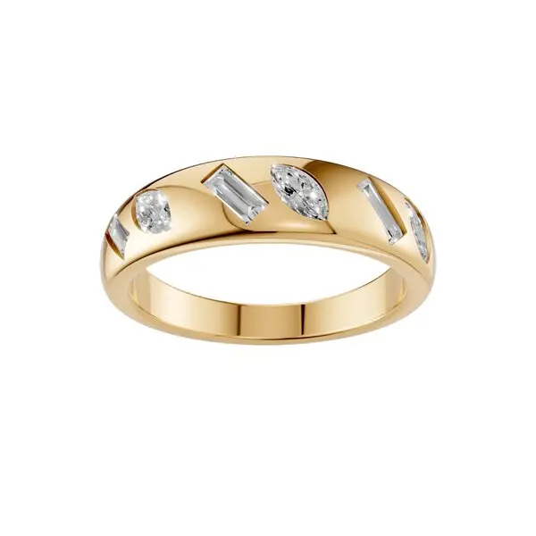 AYA FINE JEWELRY Baguette Lab Diamond Flush Set Statement Band Ring In 10kt Gold - Yellow