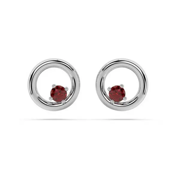ONI Round Ruby Donut Studs