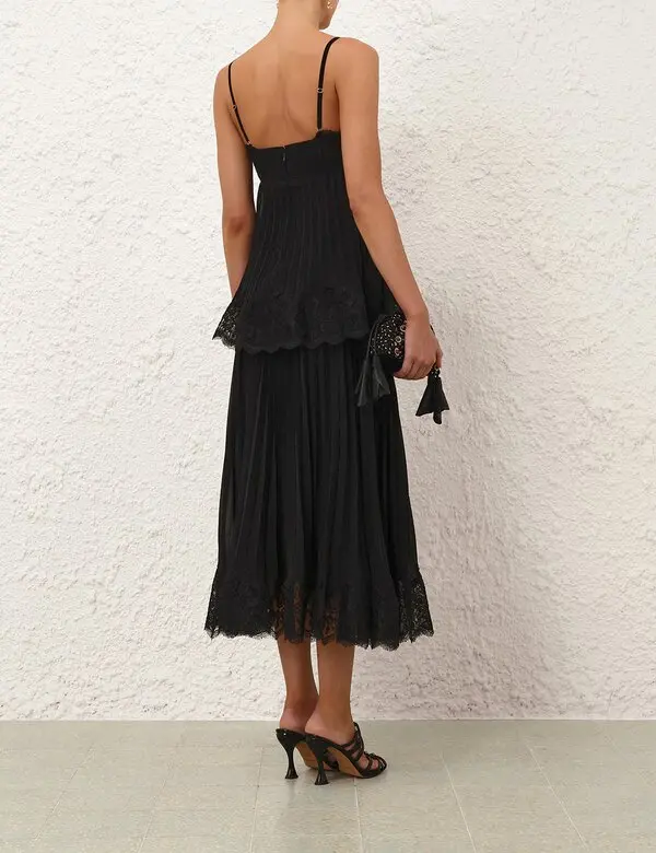 Zimmermann Pleated Lace Cami - Black