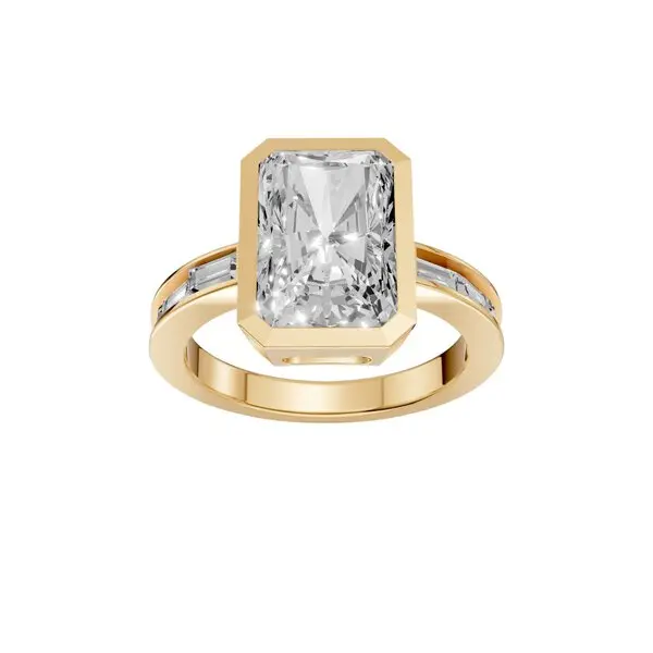 AYA FINE JEWELRY Radiant Cut Lab Diamond Engagement Ring - Yellow