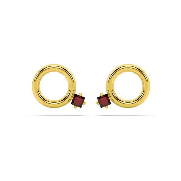 ONI Square Ruby Donut Studs