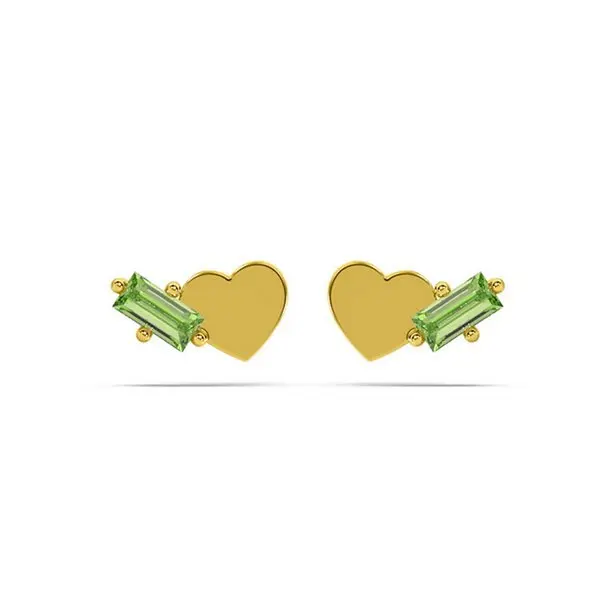 ONI Peridot Heart Studs