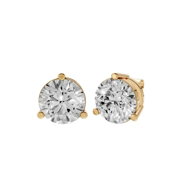 AYA FINE JEWELRY Handcrafted Round Lab Diamond Martini Stud Earrings