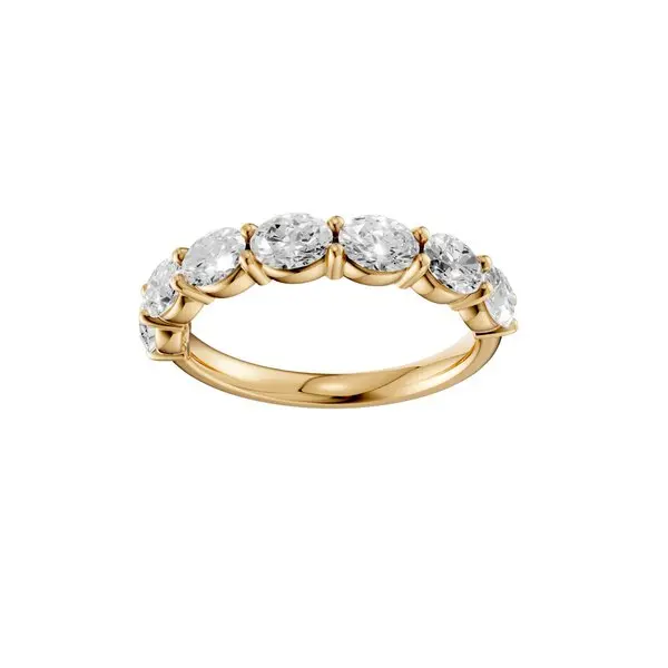 AYA FINE JEWELRY Oval Lab Diamond Half Eternity Wedding Band - Yellow