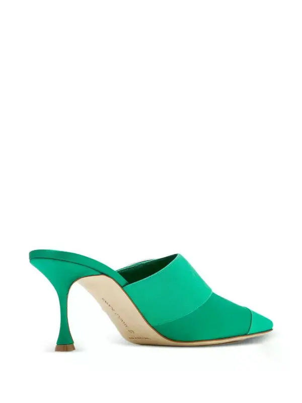 Manolo Blahnik Tula Crystal-embellished Pointed-toe Mules