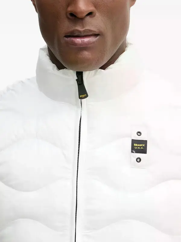 BLAUER. Quilted Sleeveless High Neck Zip-up Vest