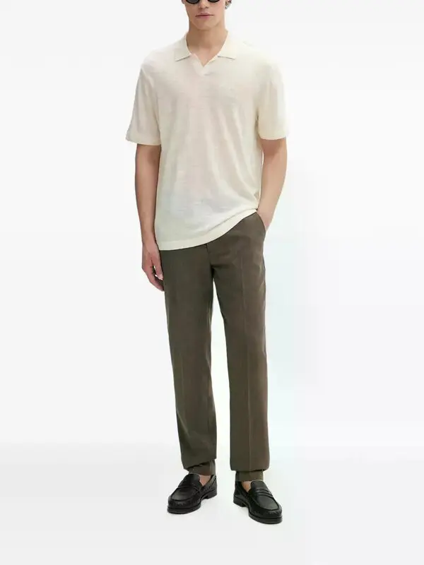 LES DEUX Logo-embroidered Open-collar Polo Shirt