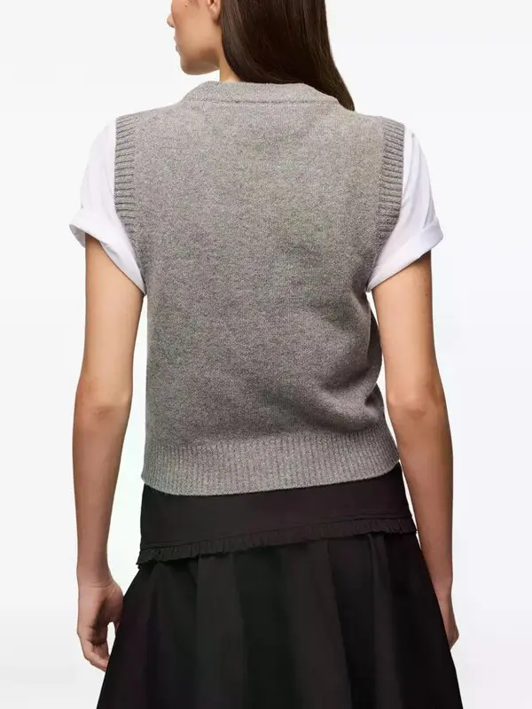GANNI Floral Intarsia Knit Vest