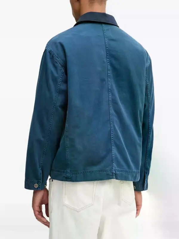 LES DEUX Contrast-collar Zip-up Jacket