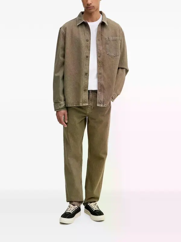 LES DEUX Washed-denim Chest-pocket Shirt