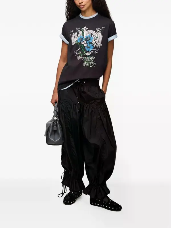 GANNI T-shirt With Flowers