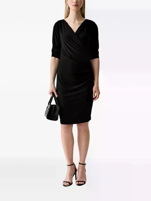Joseph Ribkoff Ruched Wrap-style Mini Dress - Black