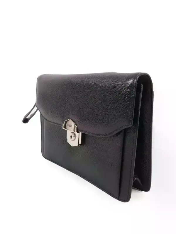 Bally Leather Turn-lock Clutch Bag