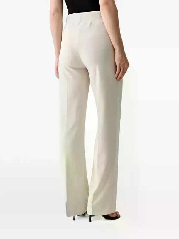 Joseph Ribkoff Cream White Pressed Crease Wide Leg Trousers