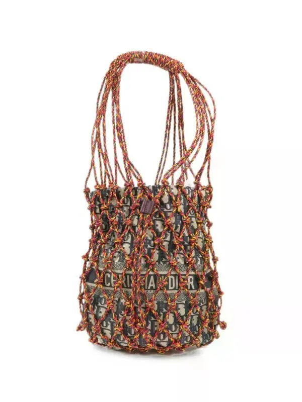 Dior Oblique-canvas Net Tote Bag