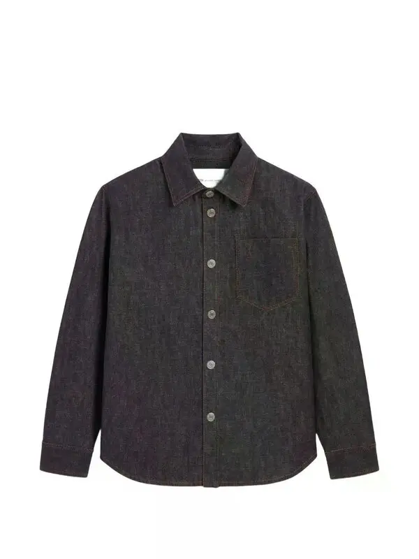 AMI Paris Cotton Overshirt With De Coeur