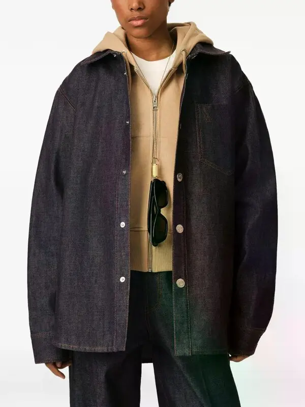 AMI Paris Cotton Overshirt With De Coeur