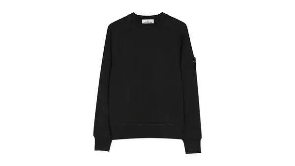 Stone Island 6100008 Oversized Fit Crewneck Raglan Sleeves Sweatshirt - Black