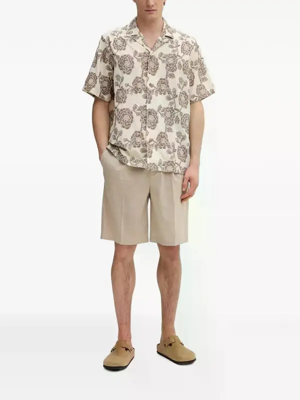 LES DEUX Pleated Twill Shorts - Neutrals
