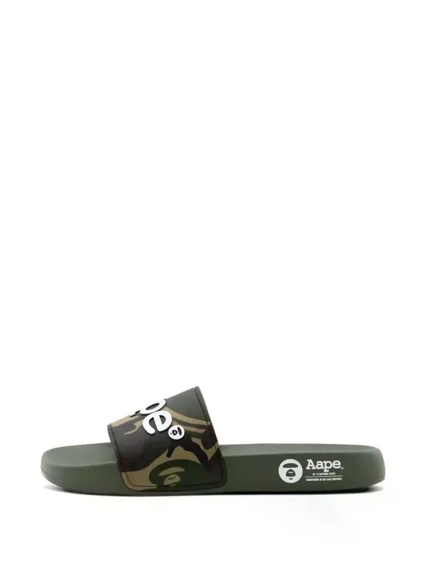 AAPE BY *A BATHING APE Logo-patch Monogram-pattern Slides