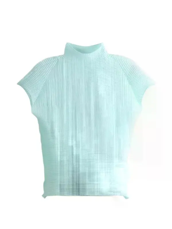 Issey Miyake Wooly Pleats-68 Pleated High-neck Top