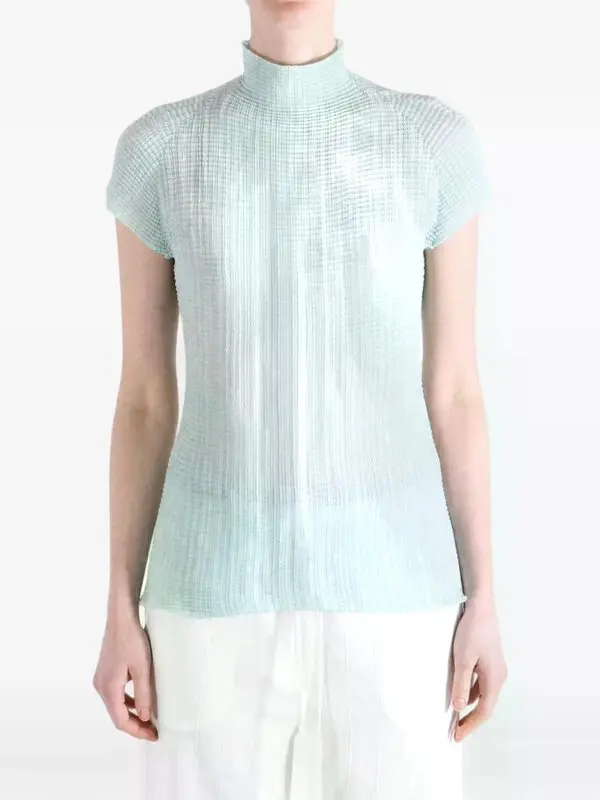 Issey Miyake Wooly Pleats-68 Pleated High-neck Top