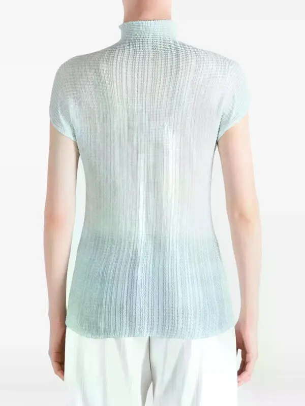 Issey Miyake Wooly Pleats-68 Pleated High-neck Top