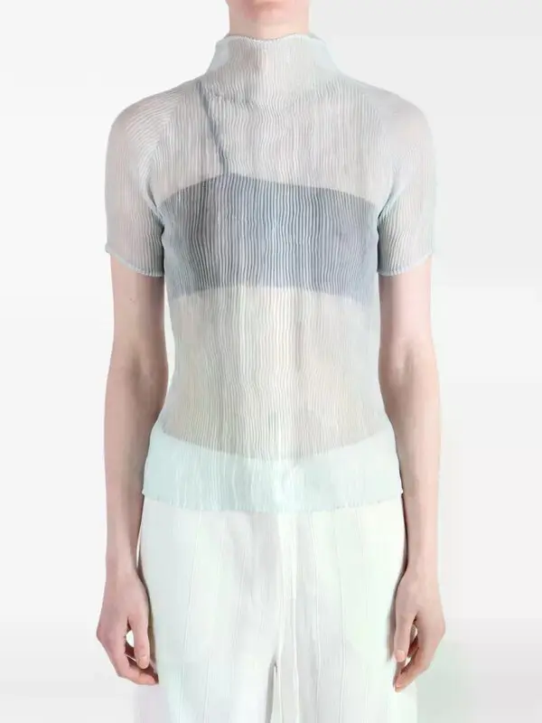 Issey Miyake Pleated High-neck Top