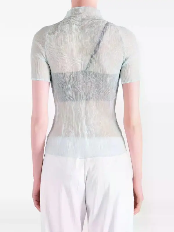 Issey Miyake Pleated High-neck Top