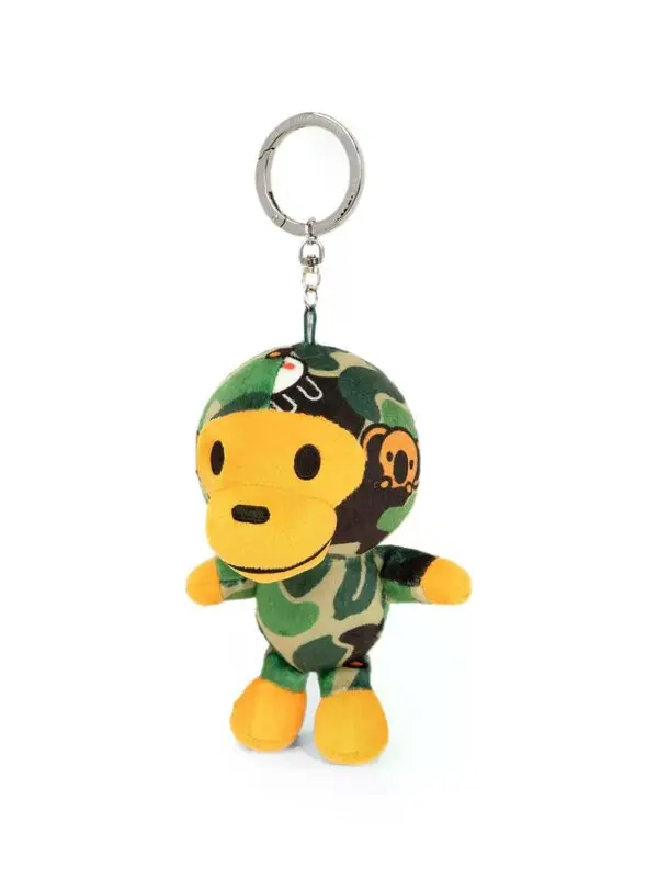 A BATHING APE Baby Milo Camo Plush Keychain