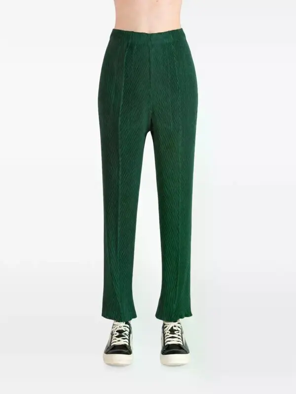 Issey Miyake Pleated Straight-leg Trousers - Green