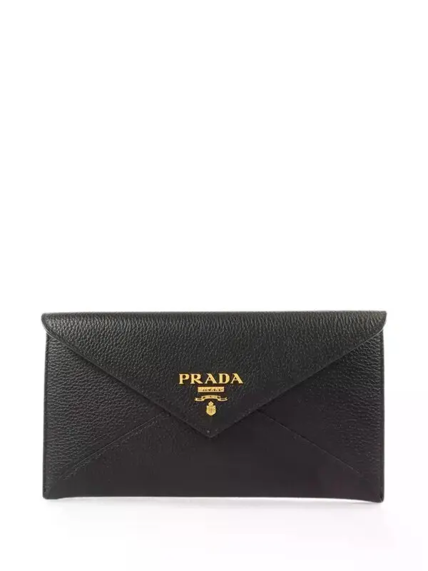 Prada Envelope Leather Clutch Bag