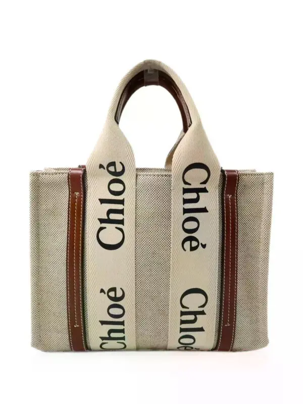 Chloé Woody Canvas Tote Bag - Neutrals