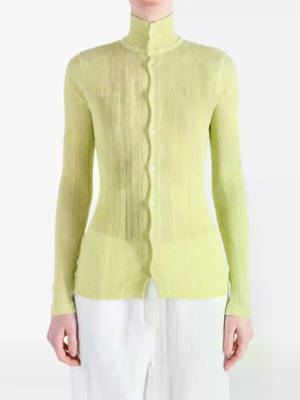 Issey Miyake Rill Ribbed High-neck Cardigan