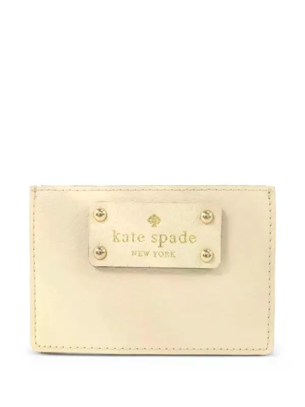 Kate Spade New York Logo-plaque Leather Card Case - Neutrals