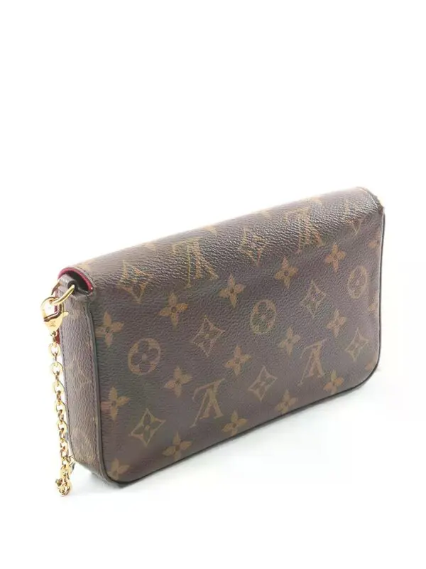 LOUIS VUITTON Monogram Chain Pochette Félicie Bag - Brown