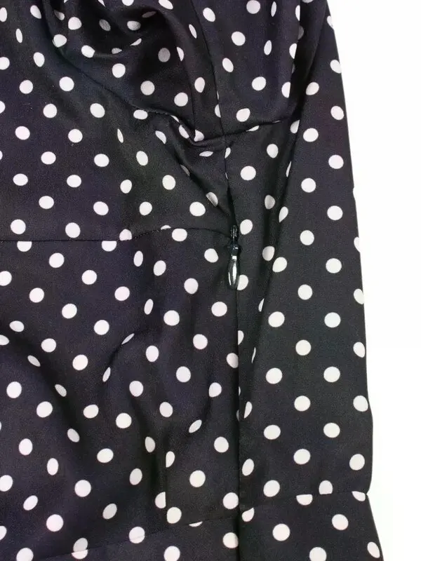 Prada Pleated Polka-dot Midi Dress