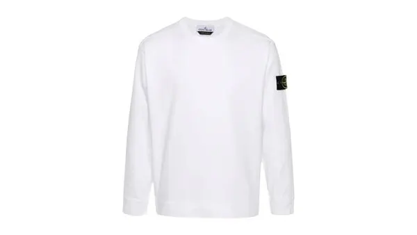Stone Island 6100057 Heavy Cotton Crewneck Sweatshirt - White