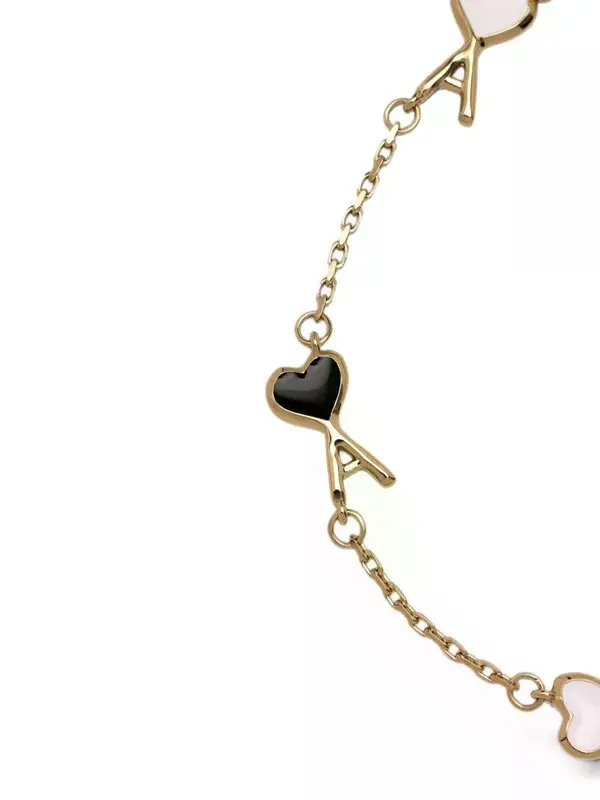 AMI Paris Brass Bracelet With Hammered De Coeur Motif
