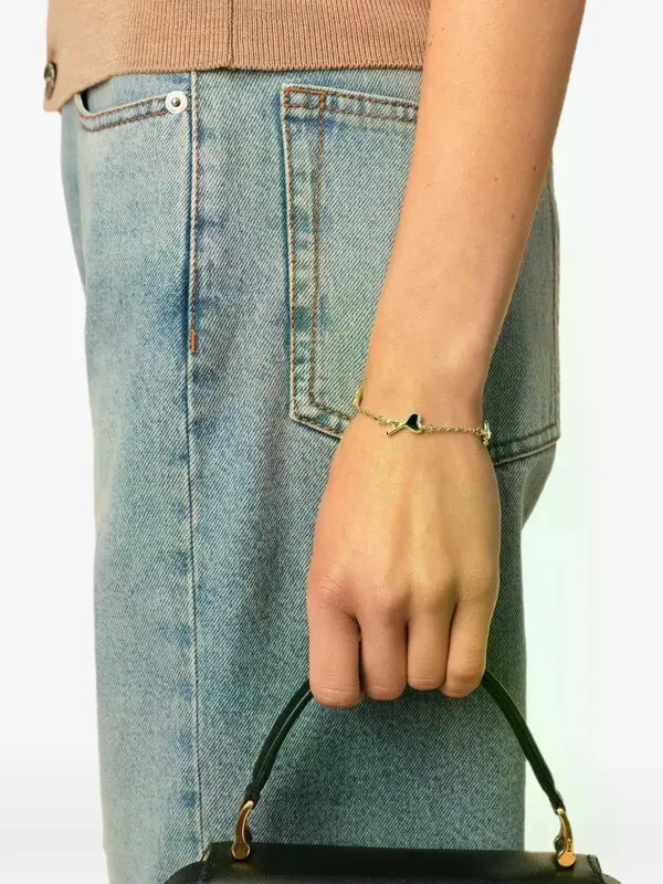 AMI Paris Brass Bracelet With Hammered De Coeur Motif