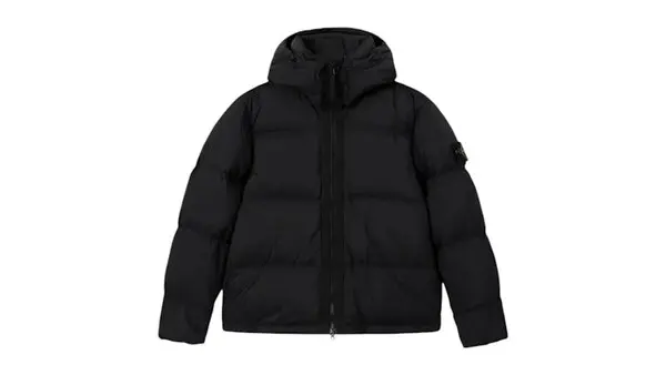 Stone Island 4100013 Tear Resistant With Detachable Hood Down Jacket - Black