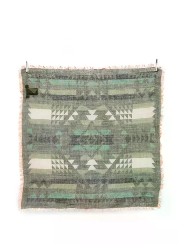 Valentino Garavani Geometric-print Frayed Scarf