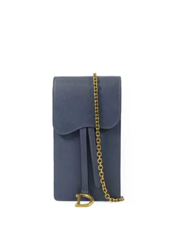 Dior Saddle Chain-strap Phone Holder - Blue