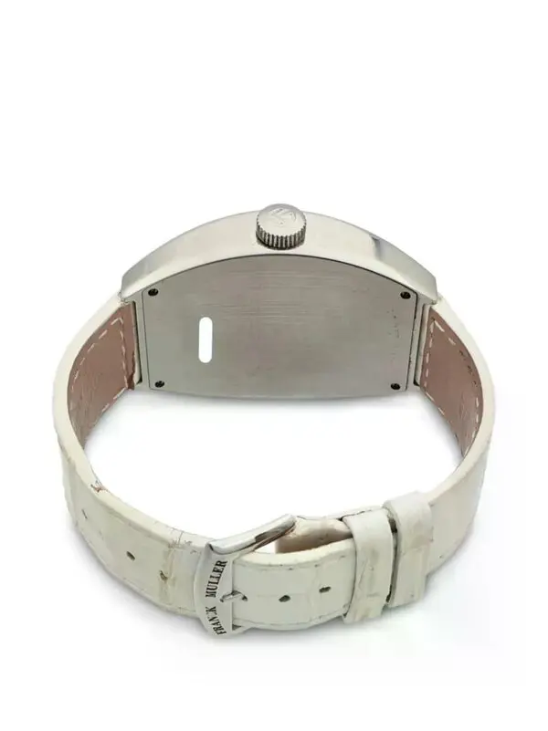 Franck Muller Art Deco 39mm Watch With Silver-tone Dial And Calf Leather Strap - White