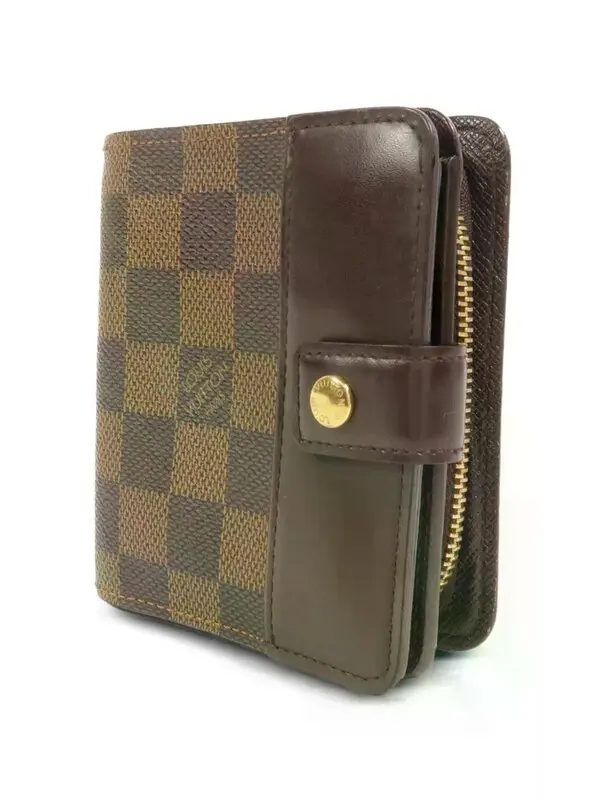 LOUIS VUITTON Compact Zip Damier Ebène Wallet - Brown