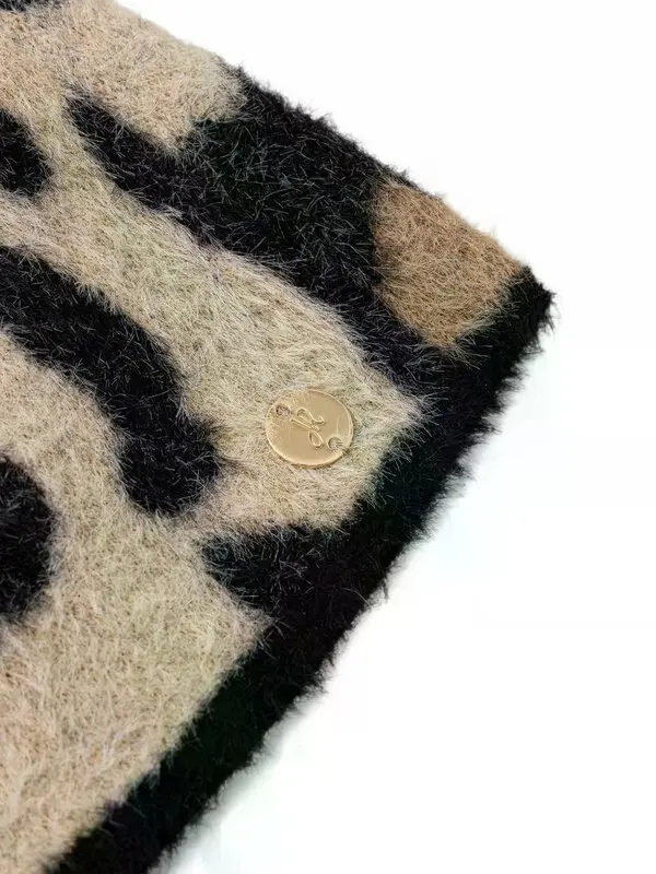 Joseph Ribkoff Leopard-print Pompom Beanie Hat